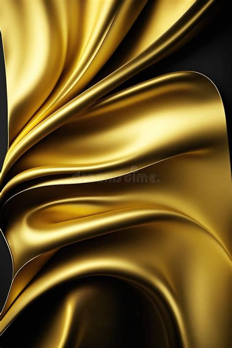 Luxary Gold Silk Fabric Wallpapergenerative Ai Stock Illustration