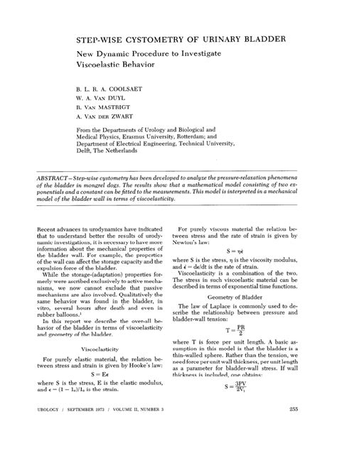 Pdf Step Wise Cystometry Of Urinary Bladder New Dynamic Procedure To