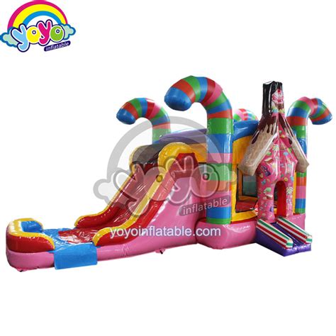 Cute Candy Castle Infltable Wetdry Bounce House Slide Combo Yy