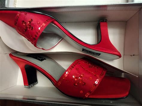 Strapless Sandals Satin Sequin Party Wedding Formal Tango Red By Prima