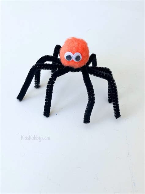 Diy Spider Craft Pipe Cleaners Pom Poms And Googly Eyes