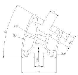 BR 40 x 30 Degree Aluminium Profile