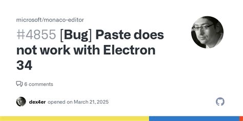 Bug Paste Does Not Work With Electron 34 · Issue 4855 · Microsoftmonaco Editor · Github