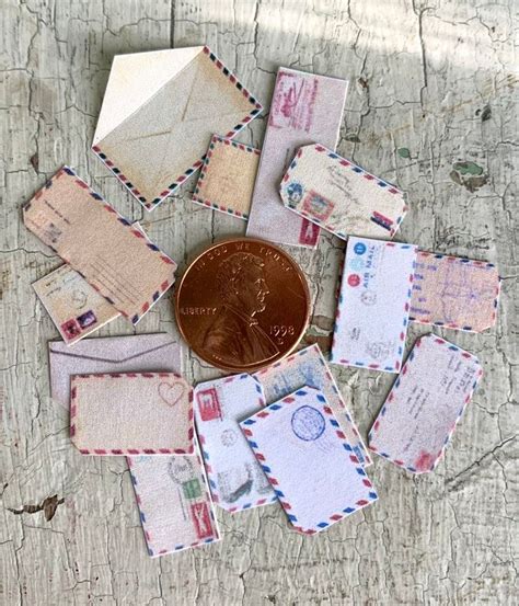 Printable Miniature Vintage Envelopes Diy Dollhouse Accessories For 1