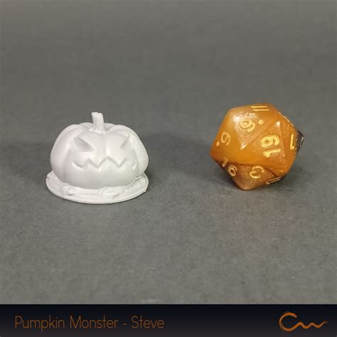 3d Printable Pumpkin Monster Steve By The Cape Wyrm