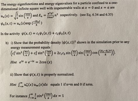 solved the energy eigenfunctions and energy eigenvalues for