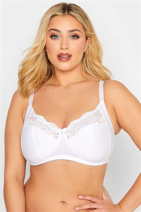 Plus Size Yours 2 Pack Pink And White Non Padded Non Wired Full Cup Bras