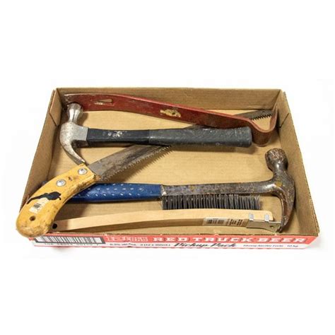 Flat Of Tools Including Estwing Hammer