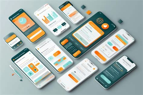 Modern User Interface Design Conceptual Mobile Phone Screen Mockup For