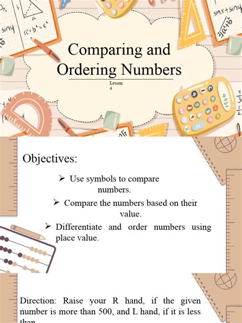 C1 Lesson 4 Comparing And Ordering Numbers Pdf Numbers Naming