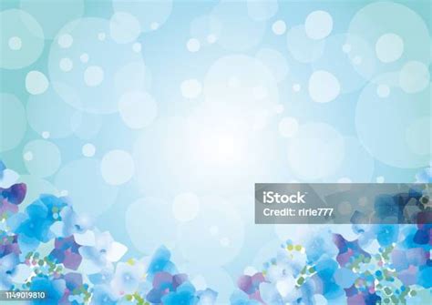 Ilustrasi Poster Musim Hujan Hydrangea Ilustrasi Stok Unduh Gambar