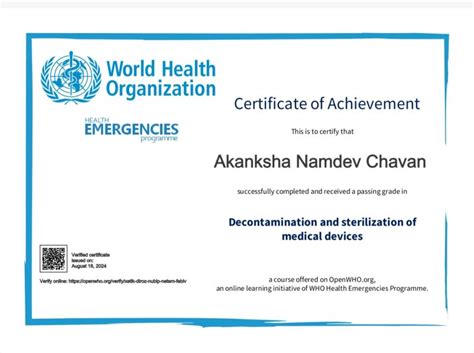 Akanksha Chavan On Linkedin I Am Happy To Share That Ive A New Certification Decontamination And