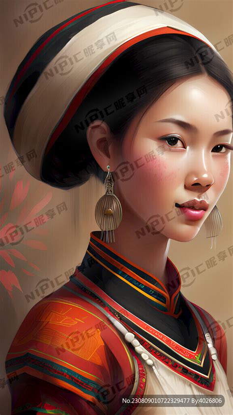 ai创作图彝族姑娘 昵图网
