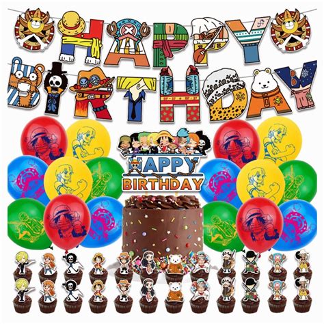 Globos De Cumpleaños Decoración One Piece Luffy Temática Meses sin intereses