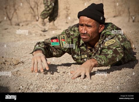 An Afghan National Army Soldier Demonstrates Counter Improvised