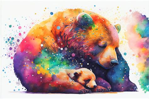 Watercolor Brown Bear Cub Stock Illustrations 5159 Watercolor Brown