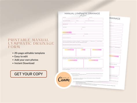 Lymphatic Drainage Form Massage Intake Forms Template Manual