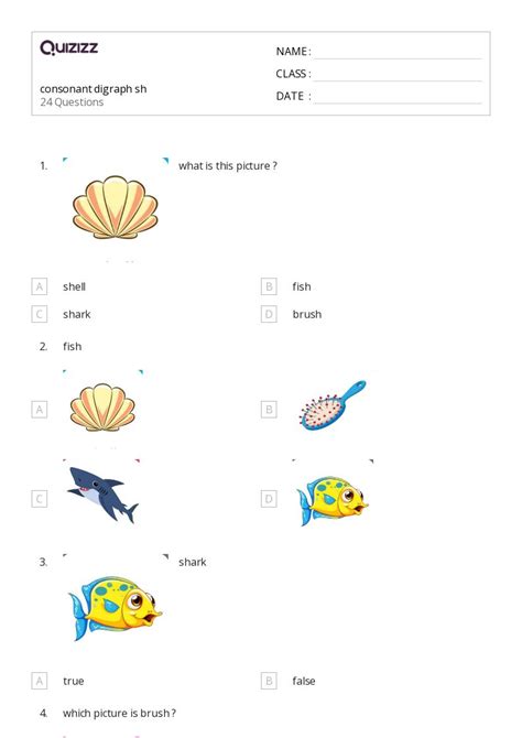 50 Consonant Digraphs Worksheets For Kindergarten On Quizizz Free