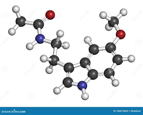 Melatonin Hormone Molecule In Humans It Plays A Role In Circadian Rhythm Synchronization