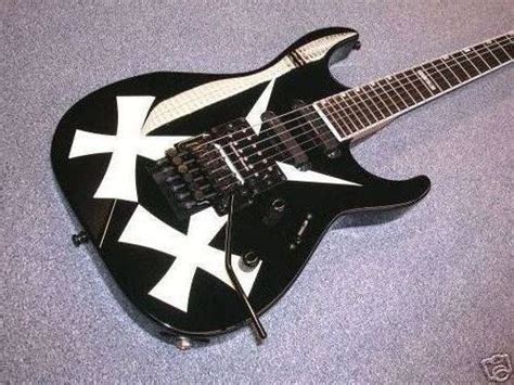 Black With White Dagger Esp Guitar