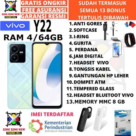 Jual VIVO Y22 4 64 RAM 4GB ROM 64GB GARANSI RESMI Shopee Indonesia