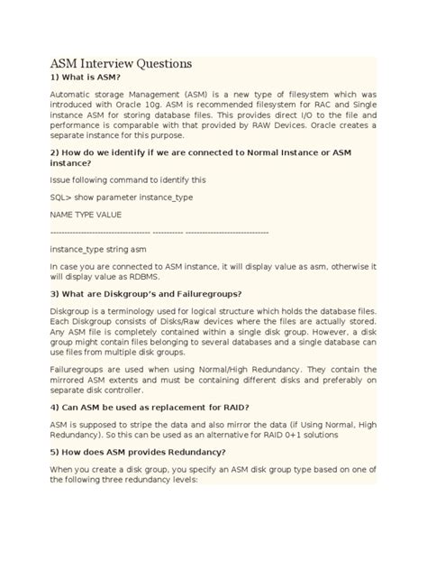 Asm Interview Pdf Oracle Database Computer File