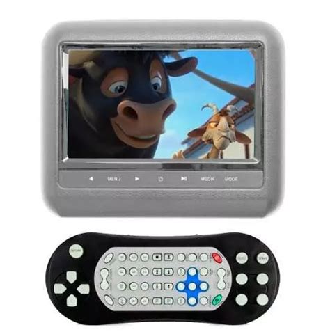 Dvd Portatíl Encosto Cabeça Tela 7 Pol Jogo Usb Sd Dvd Cinza Parcelamento Sem Juros