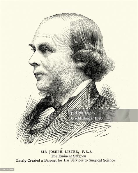 Portrait Of Joseph Lister Victorian Surgeon 1884 High Res Vector