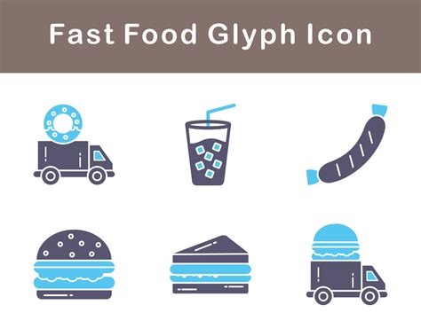Fast Food Vector Icon Set 21402097 Vector Art At Vecteezy