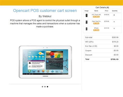 Opencart Pos Customer Screen Customer Facing Cart Display Extension Webkul