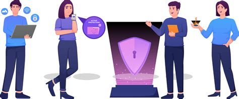 Digital Data Protection Design Illustration Cyber Security Cartoon Character Illustrations