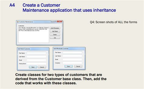 Solved A4 Create A Customer Maintenance Application That
