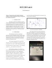 Understanding Operational Amplifiers In ECE 201 Lab 4 Course Hero