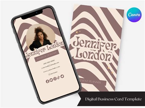 Retro Wave Business Card Digital Calling Card Business Card Template Etsy