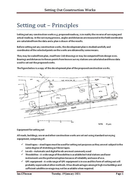Setting Out Construction Works Pdf Surveying Metrology