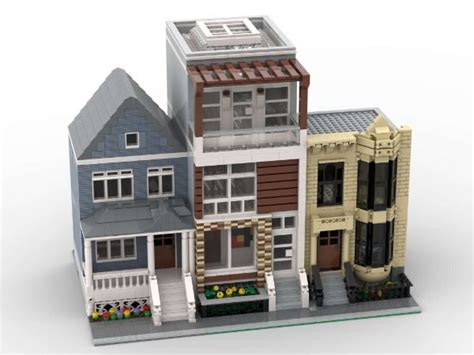 Lego Moc Modern Townhouse Modular By Michaelbaek Rebrickable Build