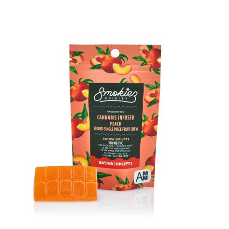 Smokiez Edibles Peach Sativa Scored Single Piece 100mg Thc Fruit Chew