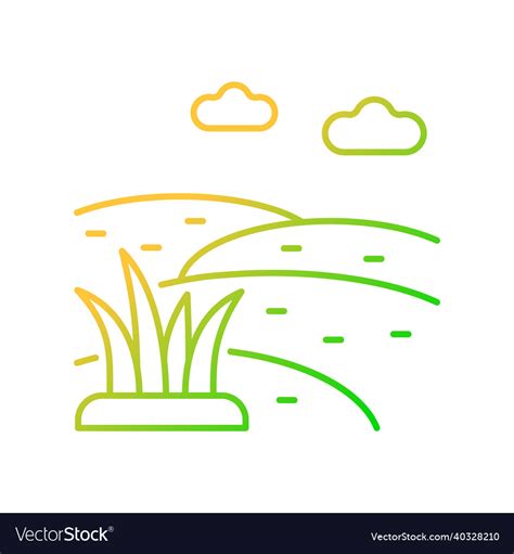 Grassland Gradient Linear Icon Royalty Free Vector Image