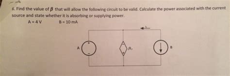 Solved Find The Value Of Beta That Will Allow The Chegg Com