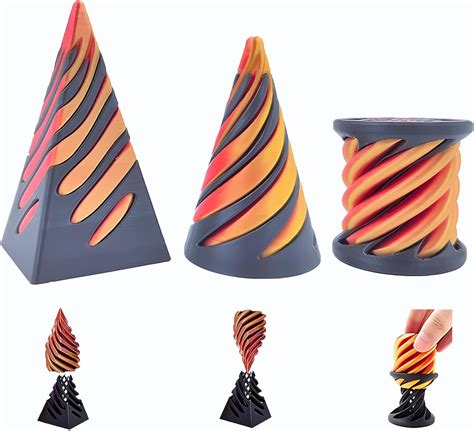 Impossible Pyramid Passthrough Sculpture Spiral Cone Fidget Toy 3d