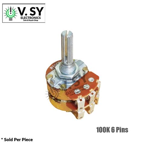 100k 6 Pins Stereo Potentiometer Volume Control Shopee Philippines