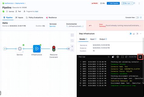 download execution logs harness developer hub