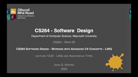Cs264 Lesson 1002 Linq And Anonymous Types Youtube