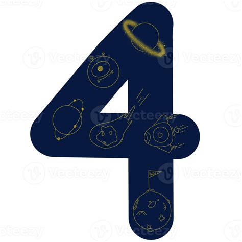 Numbers 0 9 Space Theme 27245679 Png