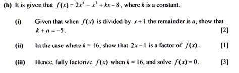 4 Remainder And Factor Theorem Revision And Challenging Questions O