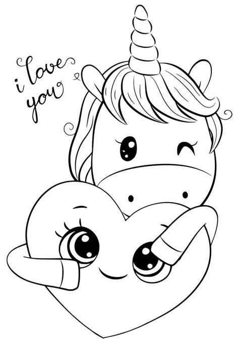 Unicornios Adorables Dibujos Para Colorear Kawaii Rainbow Unicorn Float