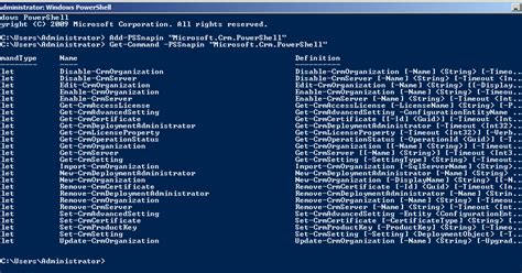 Microsoft Dynamics Crm Powershell Cmdlets Availabe For Microsoft
