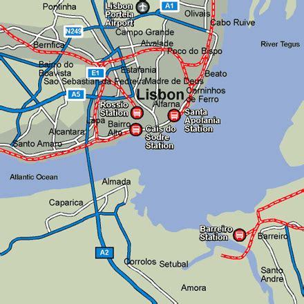 Lisbon Rail Maps And Stations From European Rail Guide