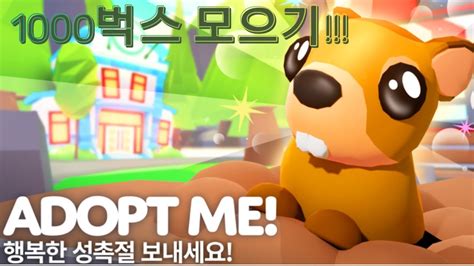 로블록스 입양하세요에서 1000벅스 모으기 도전 Youtube