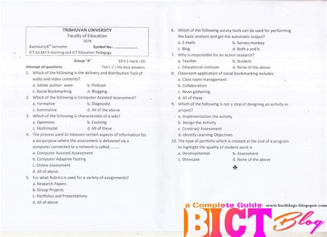 2078 Year Sixth Semester Question Paper ~ It Course In Nepal Bict Blog Complete Guide For It